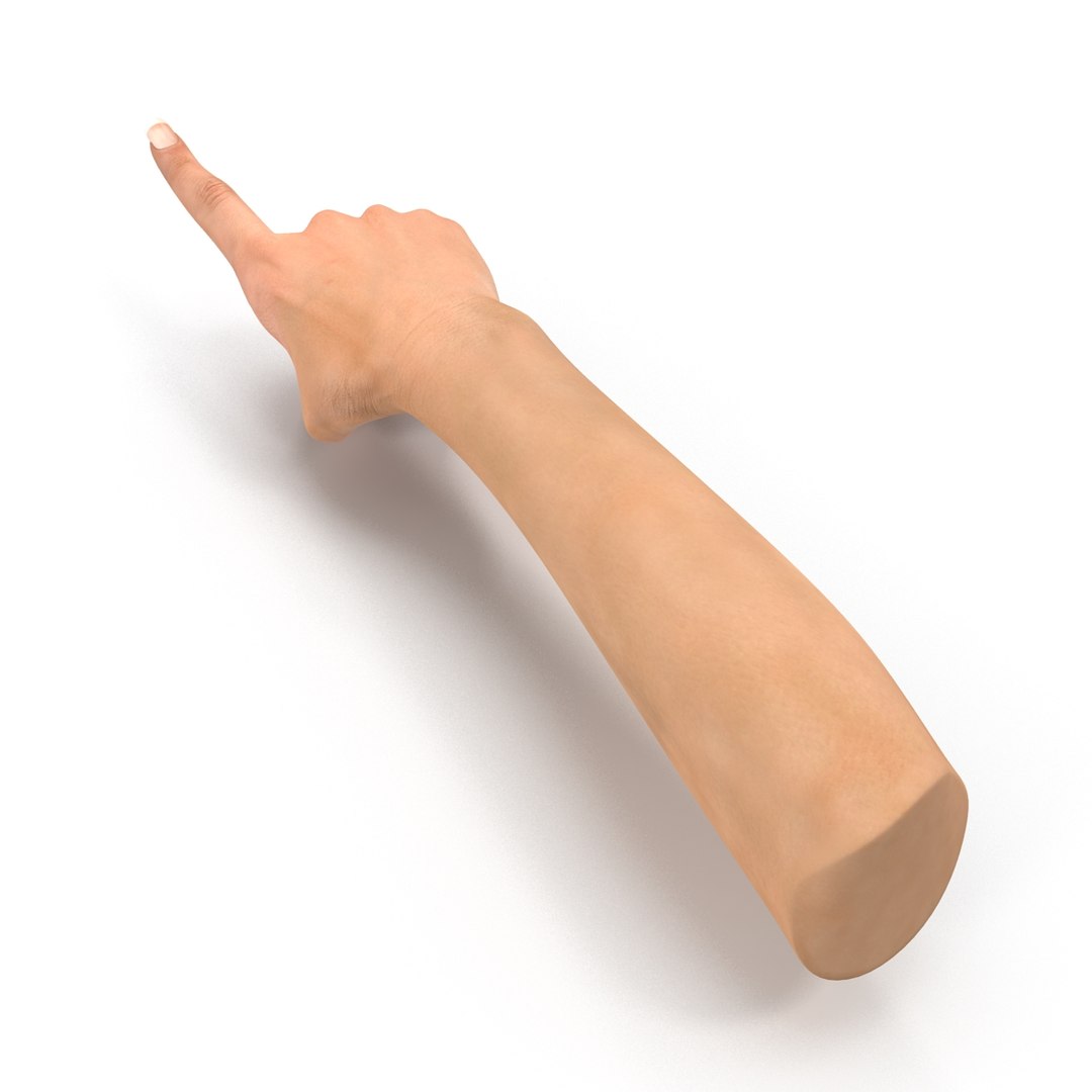 3d 3ds female hand 2 finger