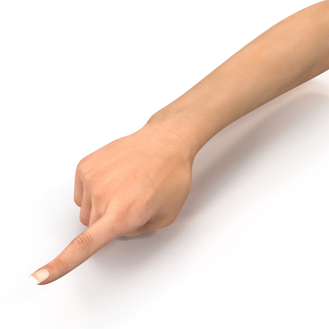 3d 3ds female hand 2 finger