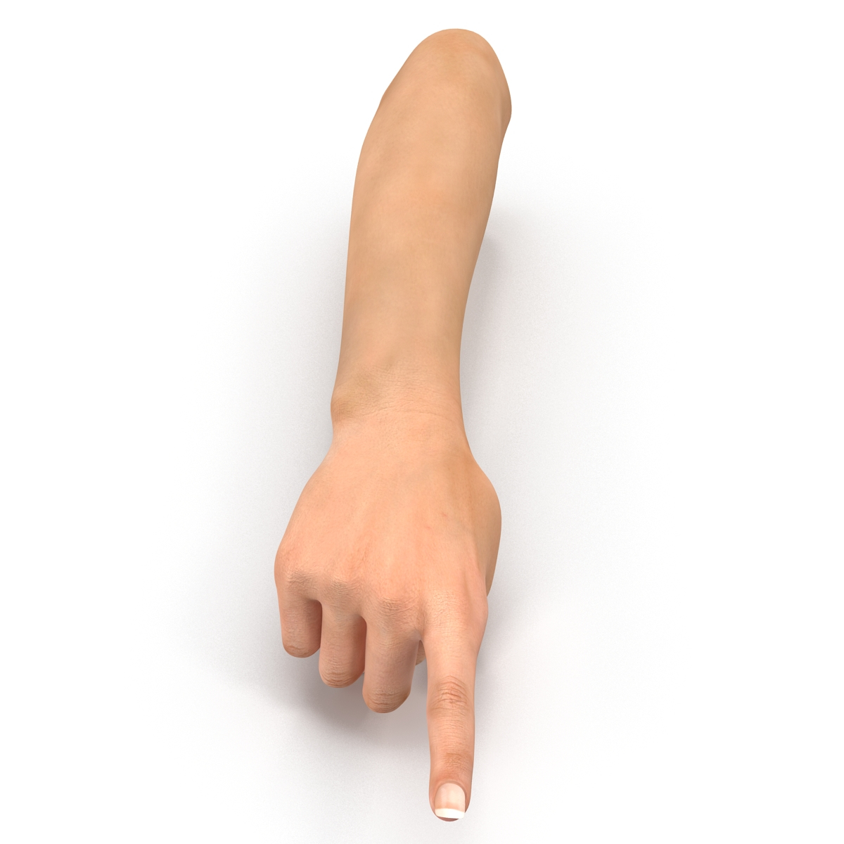 3d 3ds female hand 2 finger