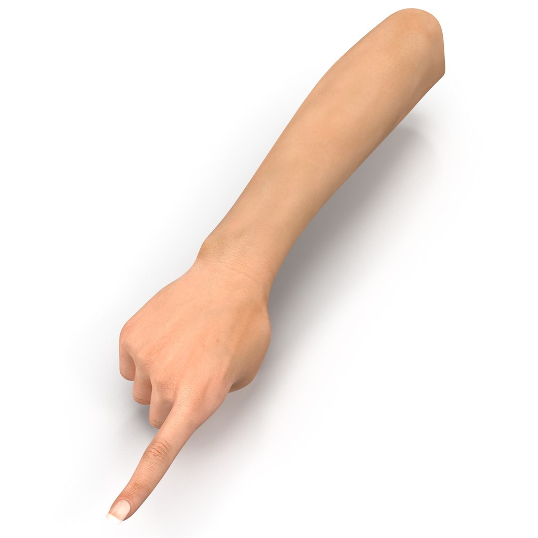 3d 3ds female hand 2 finger