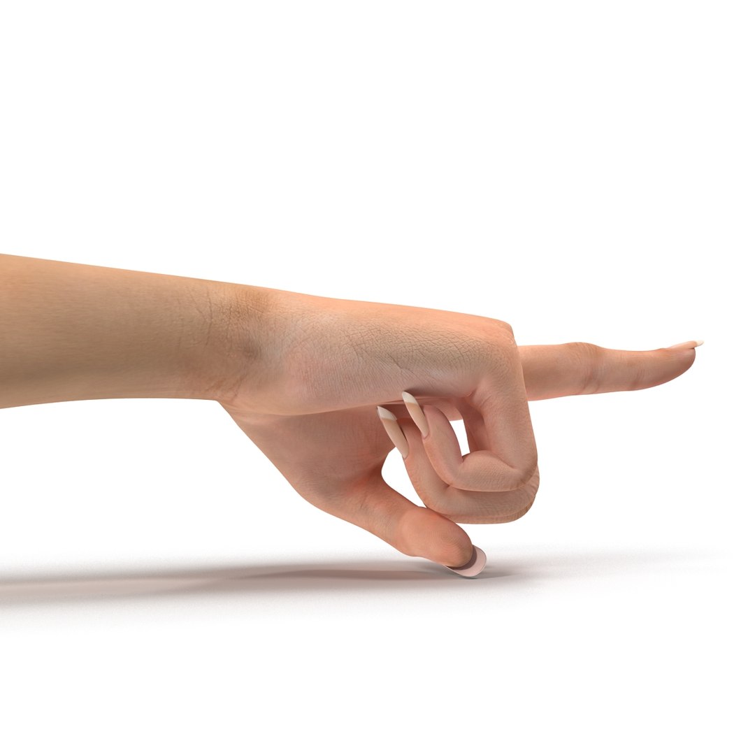 3d 3ds female hand 2 finger