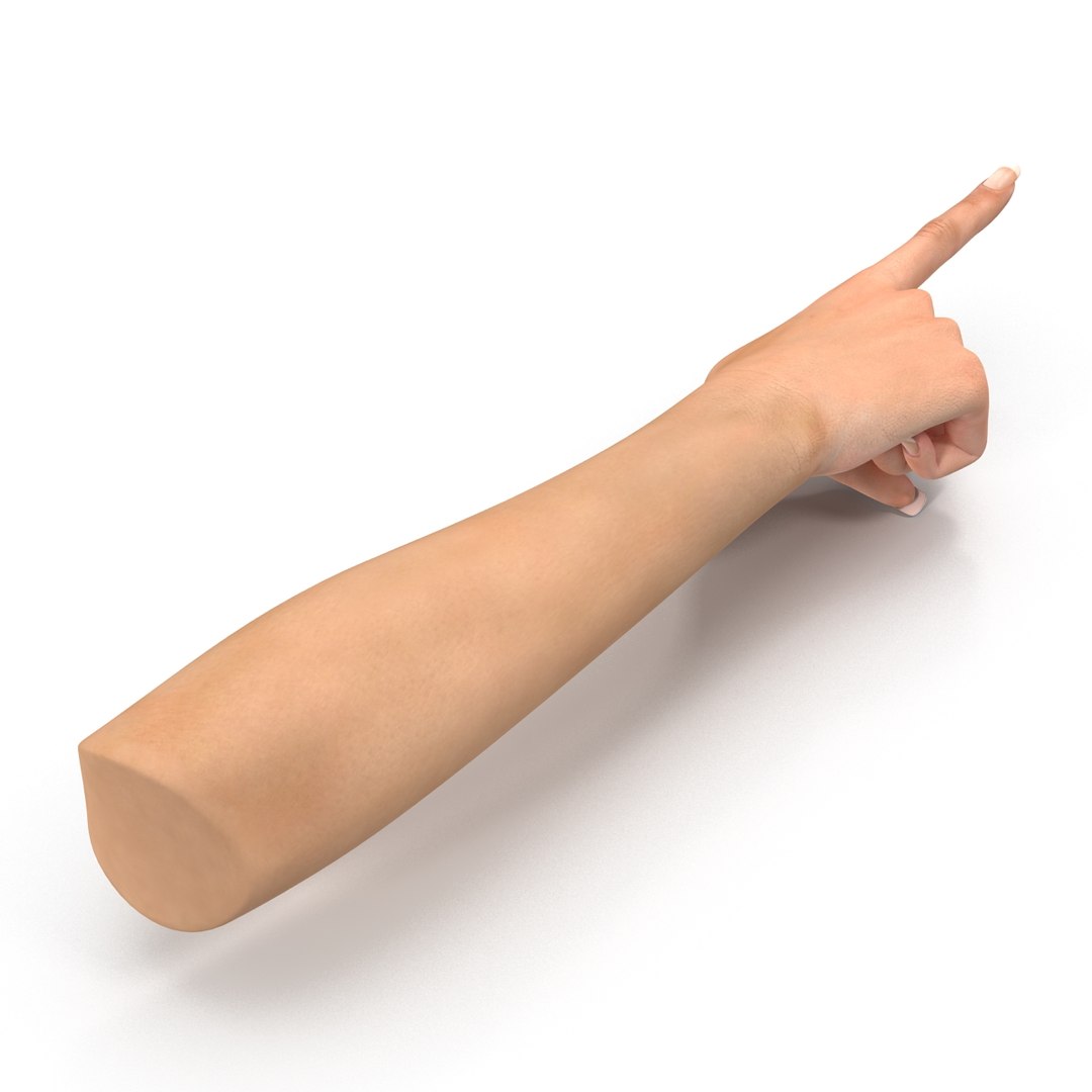 3d 3ds female hand 2 finger
