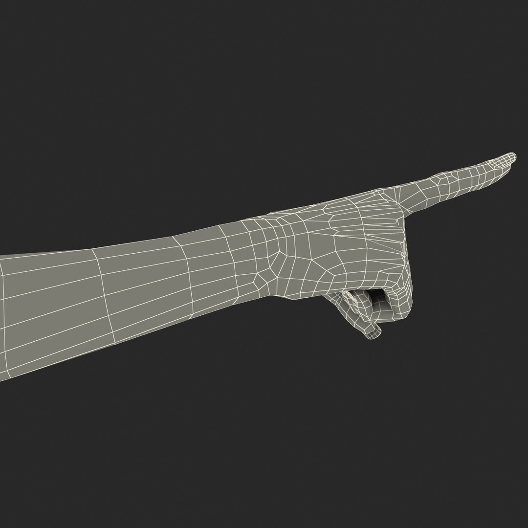 3d 3ds female hand 2 finger