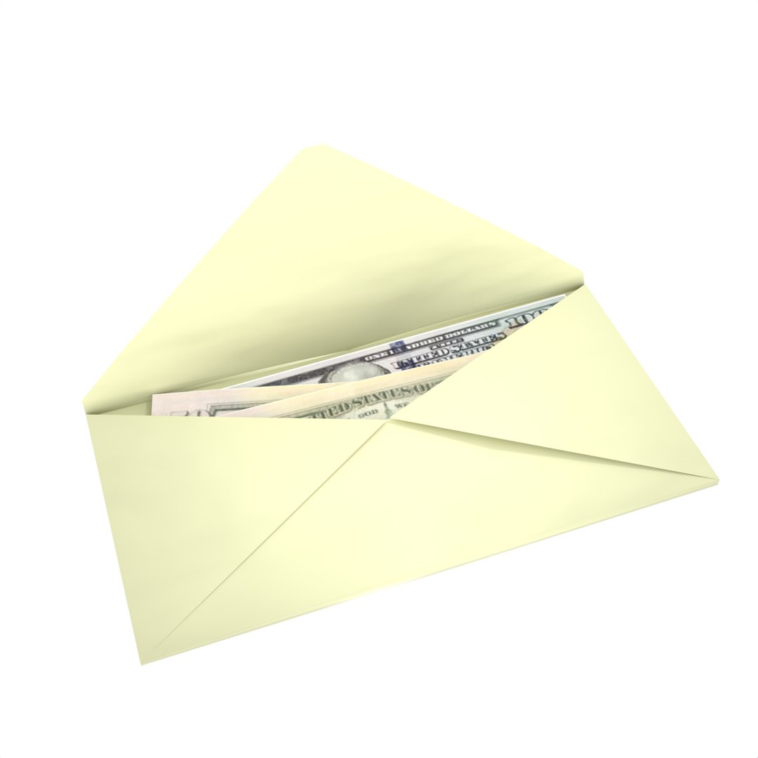 3D Money In Envelope - TurboSquid 1987964