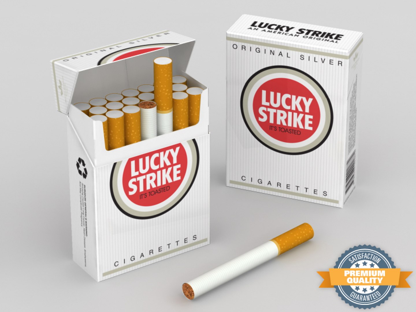 3d Model Lucky Strike Cigarette Pack