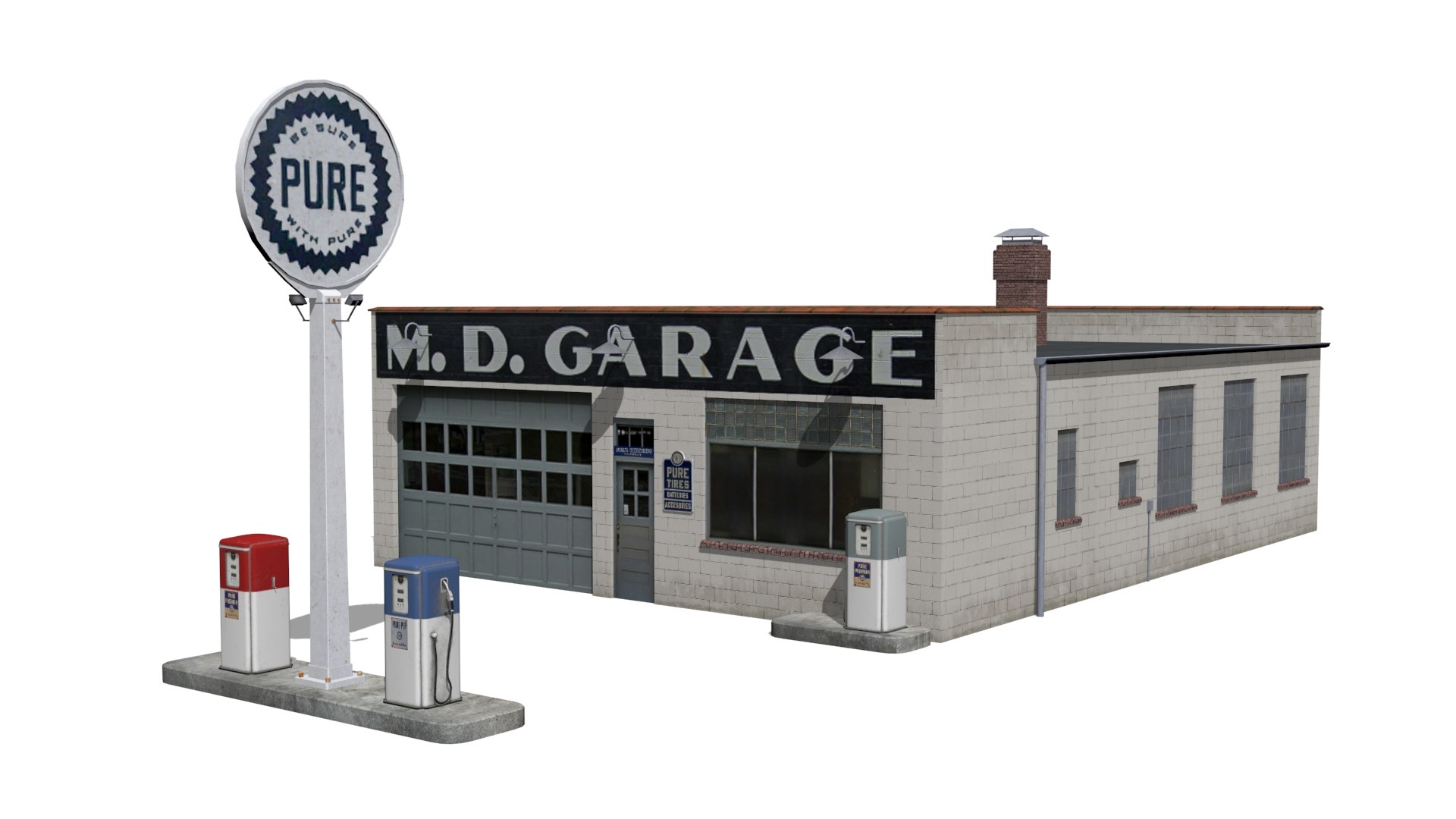 3D Gas Station Model - TurboSquid 2190531