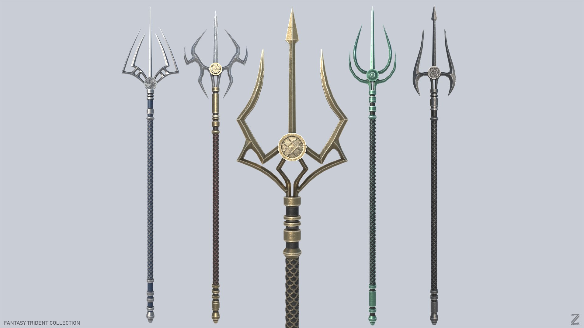 3D Fantasy Trident Collection - TurboSquid 2237322