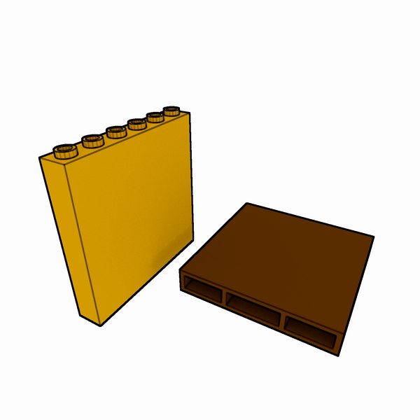 3d model piece lego brick 1x6x5