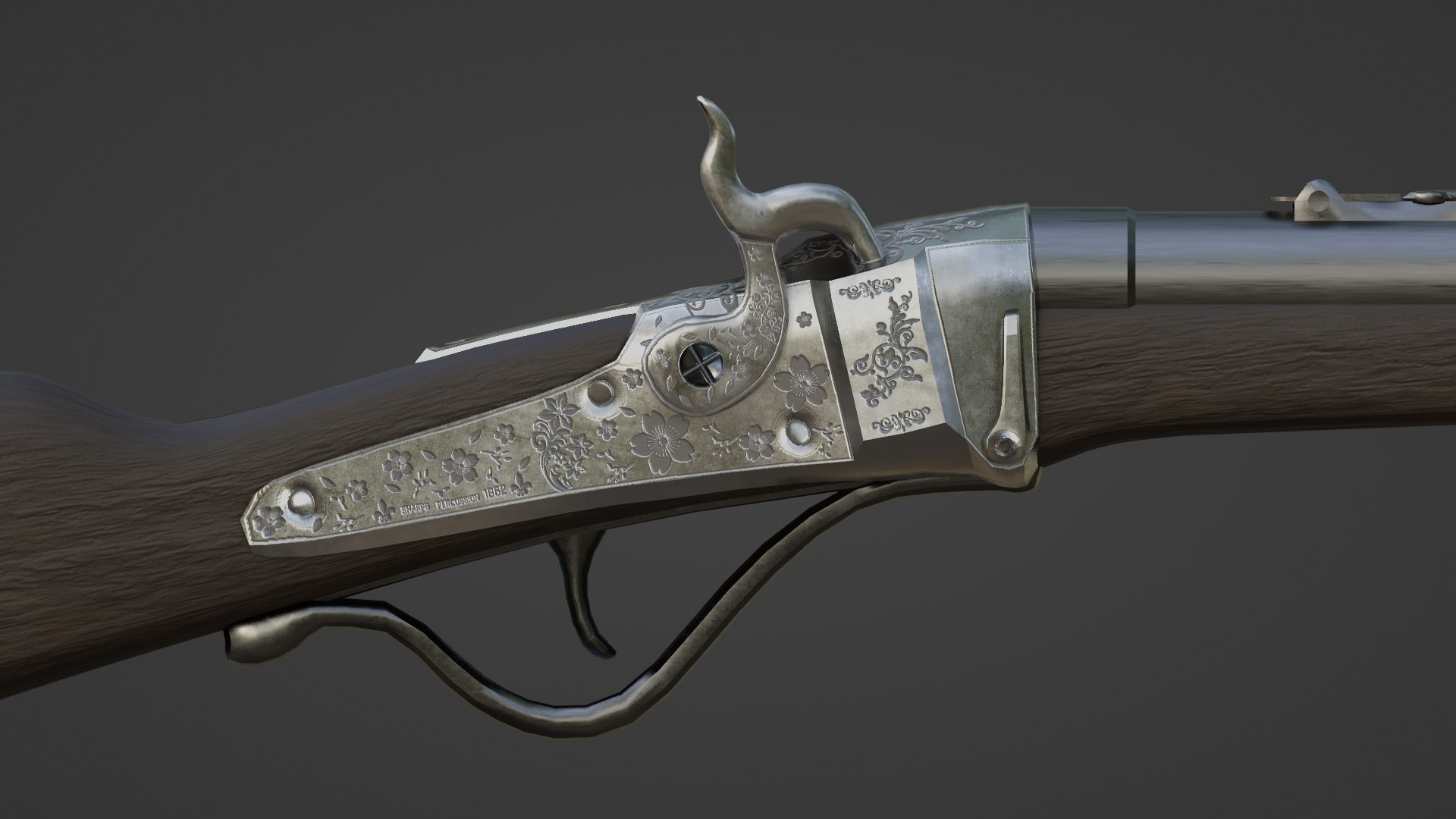 3D 1862 Sharps Percussion Civil War Carbine - TurboSquid 1962745
