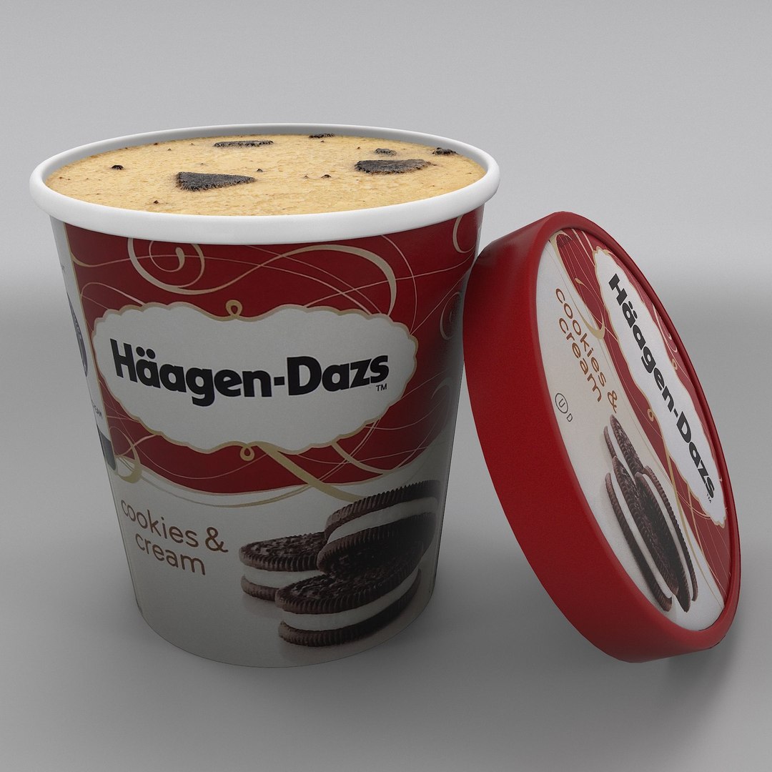 3D model Haagen Dazs Cookies and Cream ice cream - TurboSquid 2017380