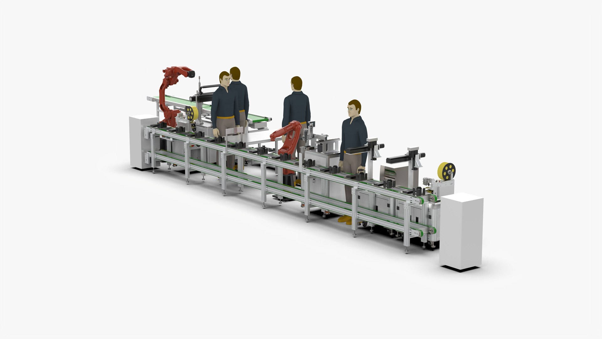 Shell Automatic Locking Labeling Line 3D - TurboSquid 2027077