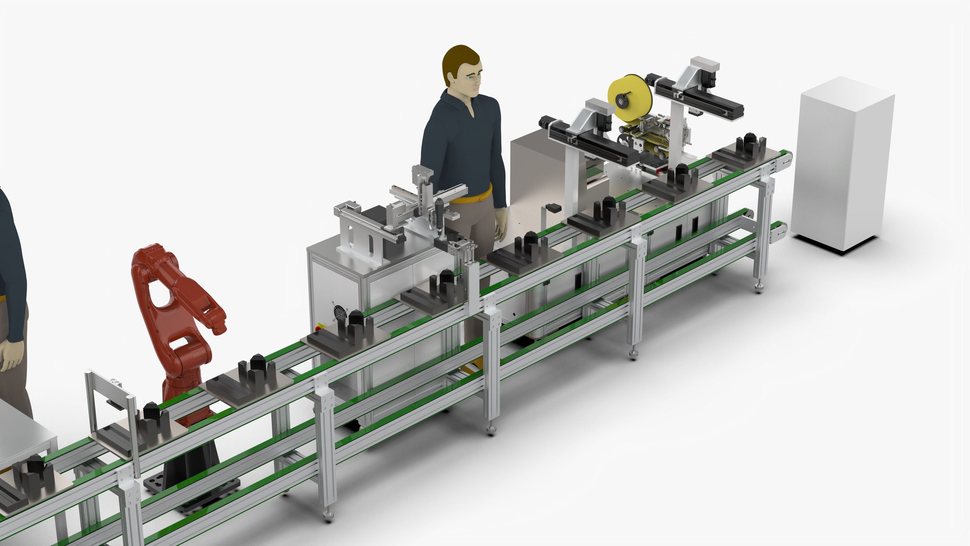 Shell Automatic Locking Labeling Line 3D - TurboSquid 2027077