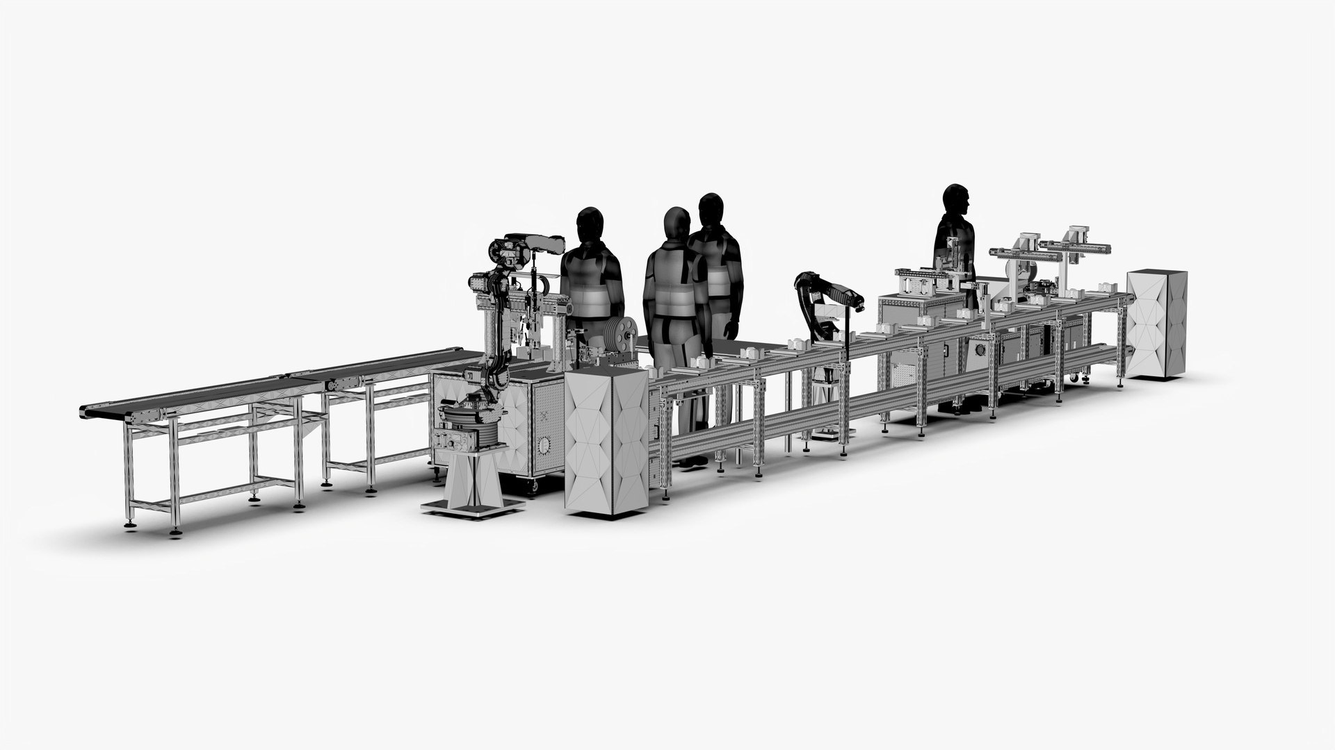 Shell Automatic Locking Labeling Line 3D - TurboSquid 2027077