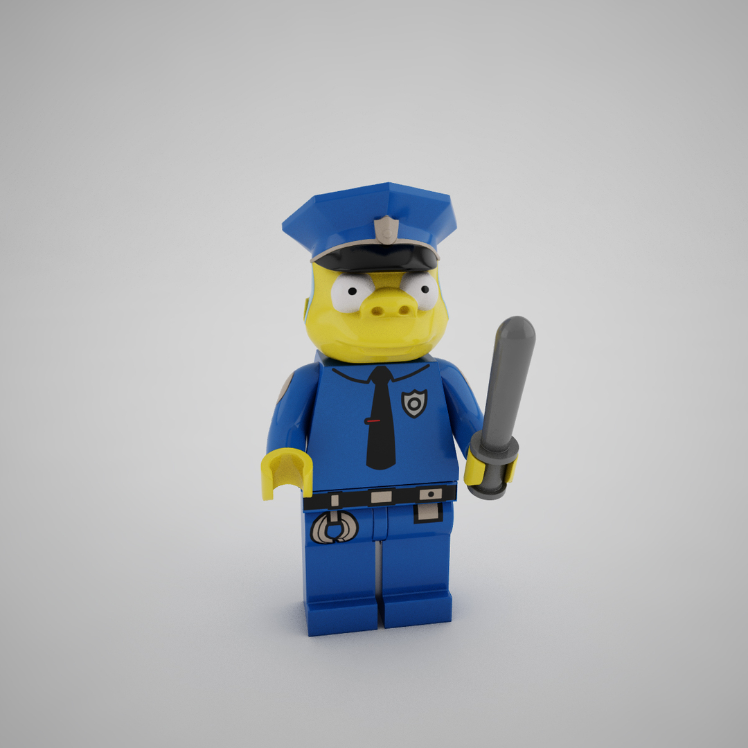 3d Model Lego Chief Clancy Wiggum