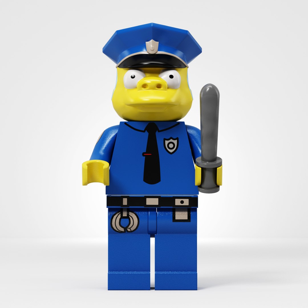 3d Model Lego Chief Clancy Wiggum