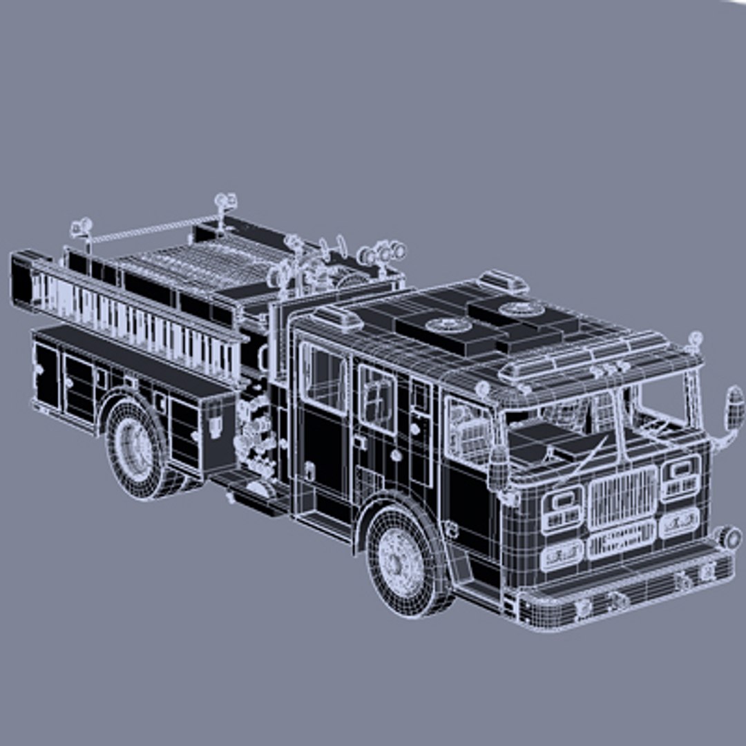 trucks commercial pumper 3d model