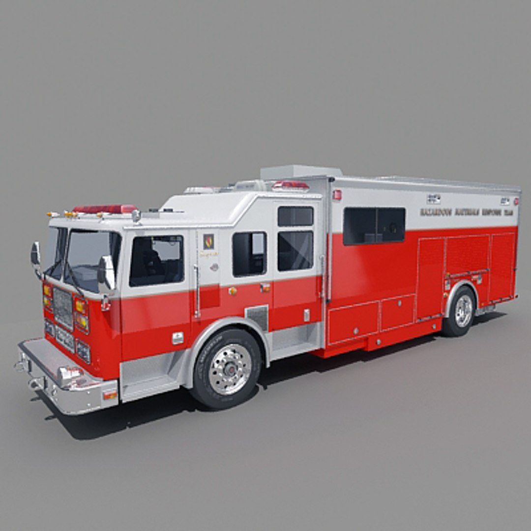 trucks commercial pumper 3d model