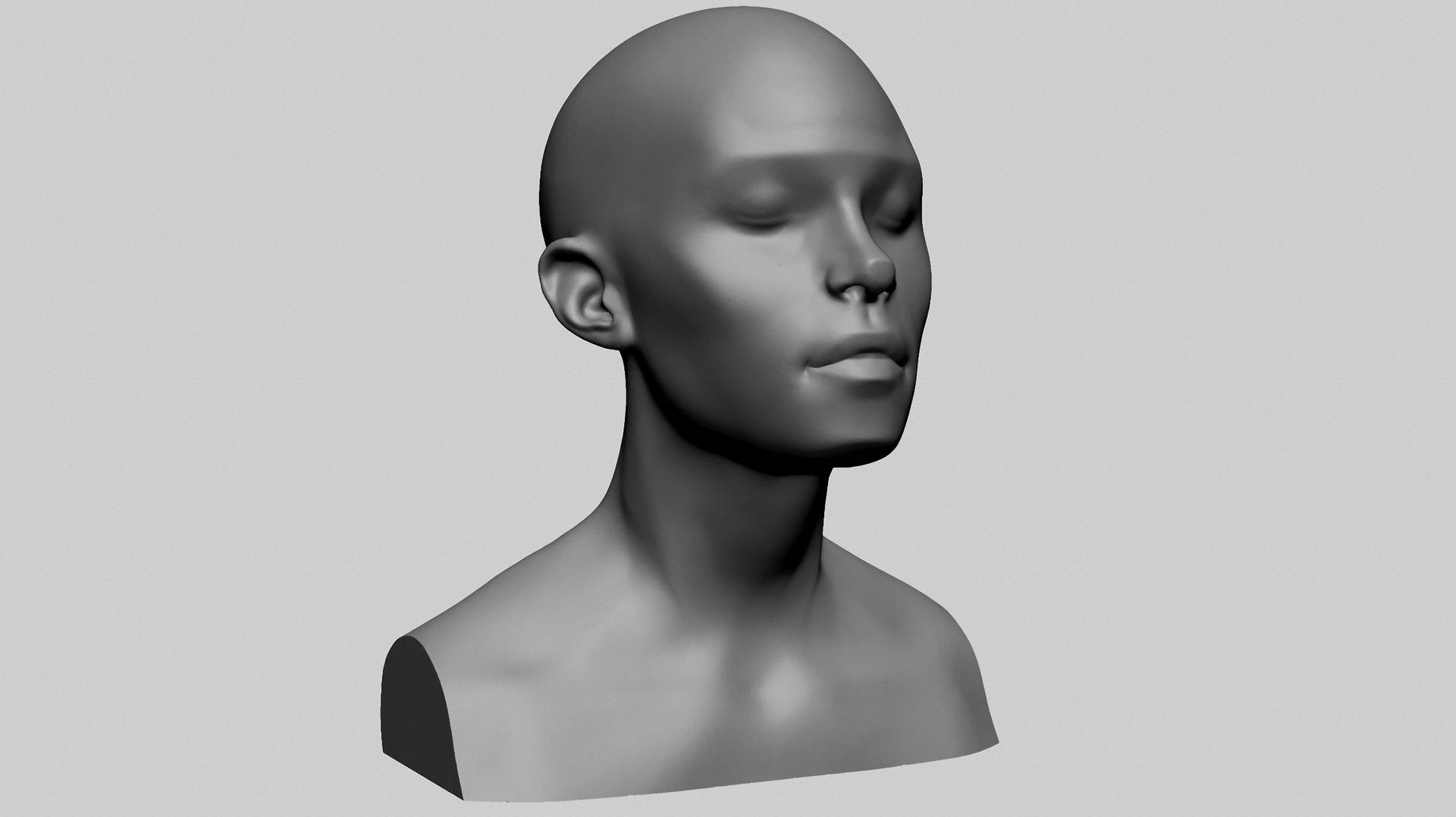 Female Head Form 3D Model - TurboSquid 1891992