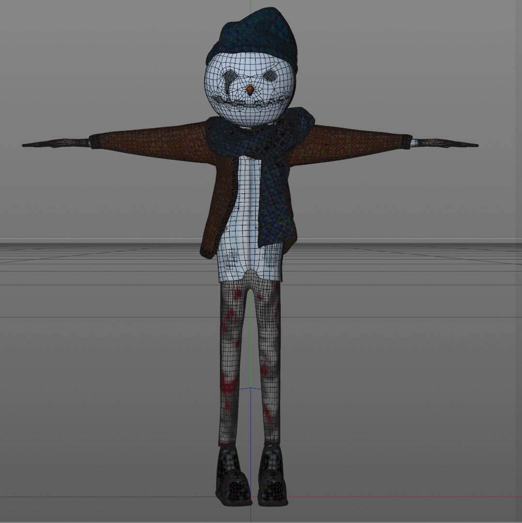 Man snow snowman 3D model - TurboSquid 1344423