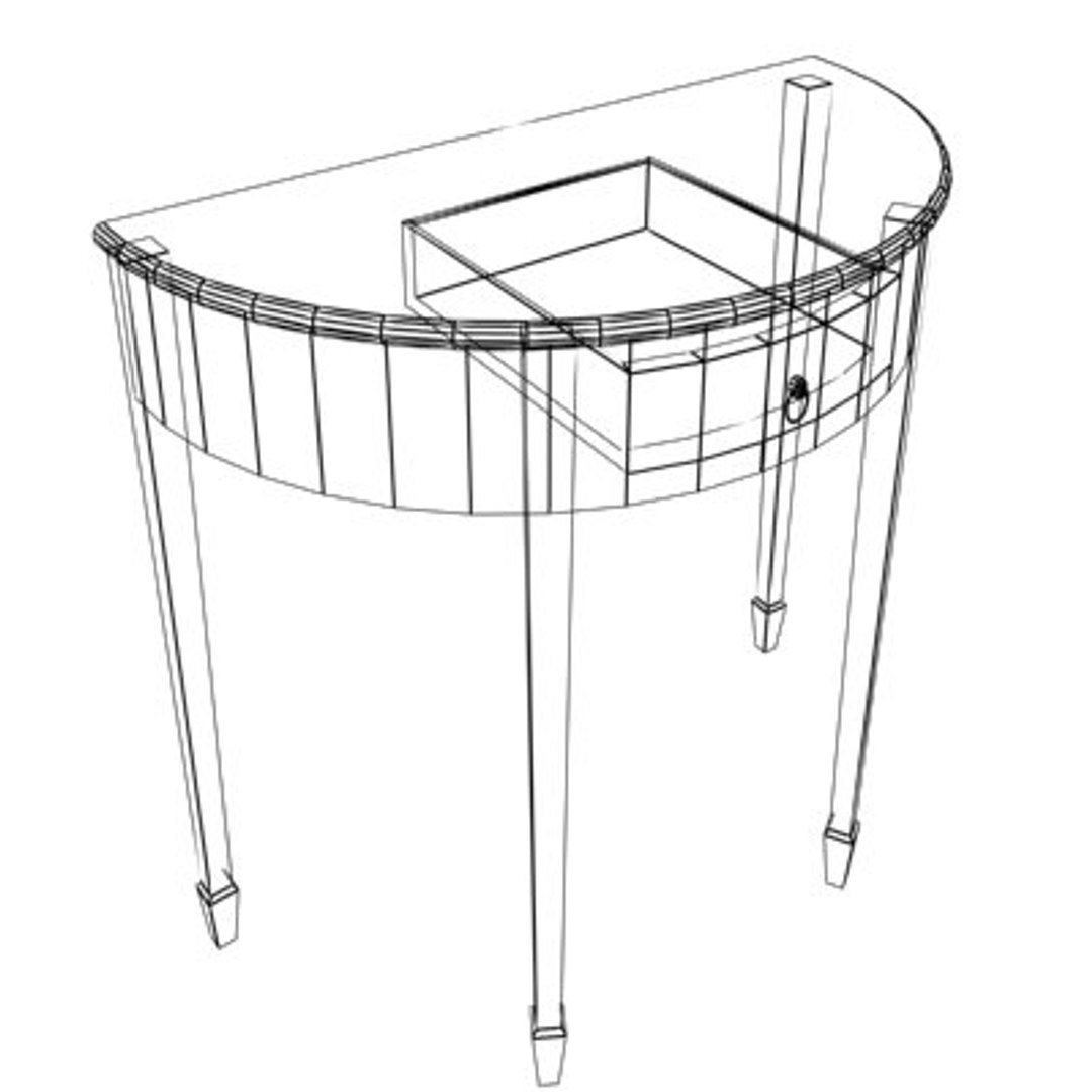 Semi-circular Table 3d Model