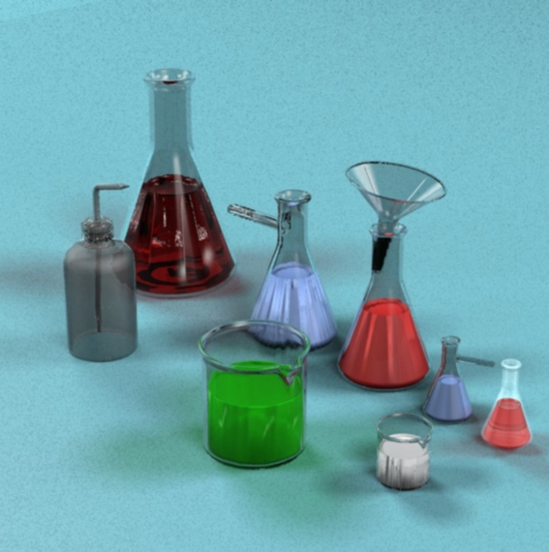 Eulemeyer Flasks Beakers 3d Model