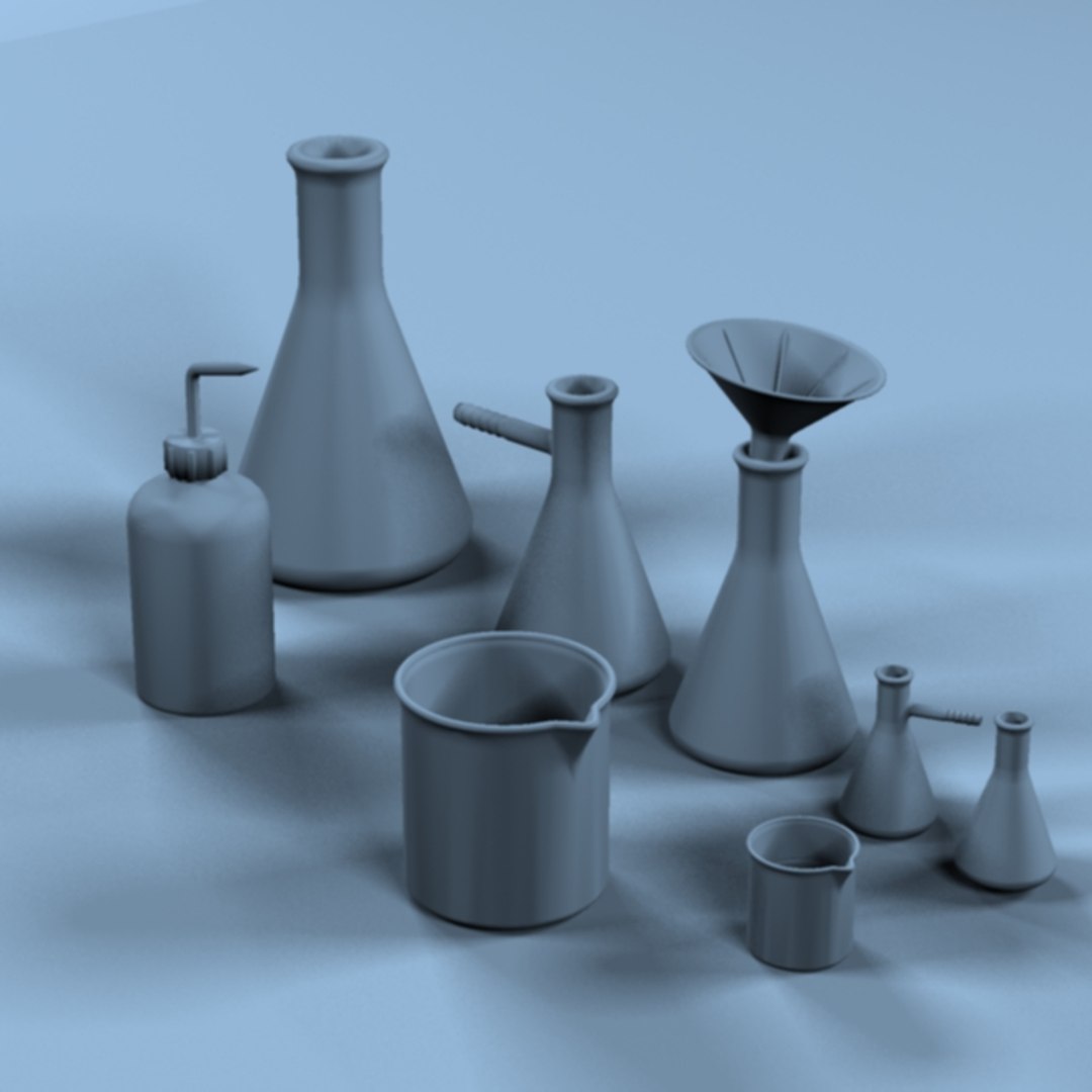 Eulemeyer Flasks Beakers 3d Model