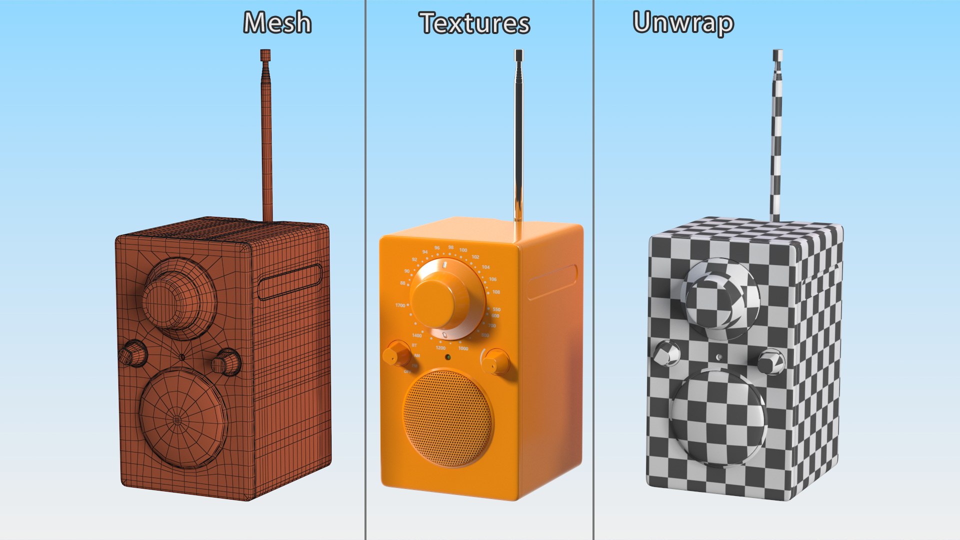 3D Wireless Bluetooth Radio Orange - TurboSquid 2065890