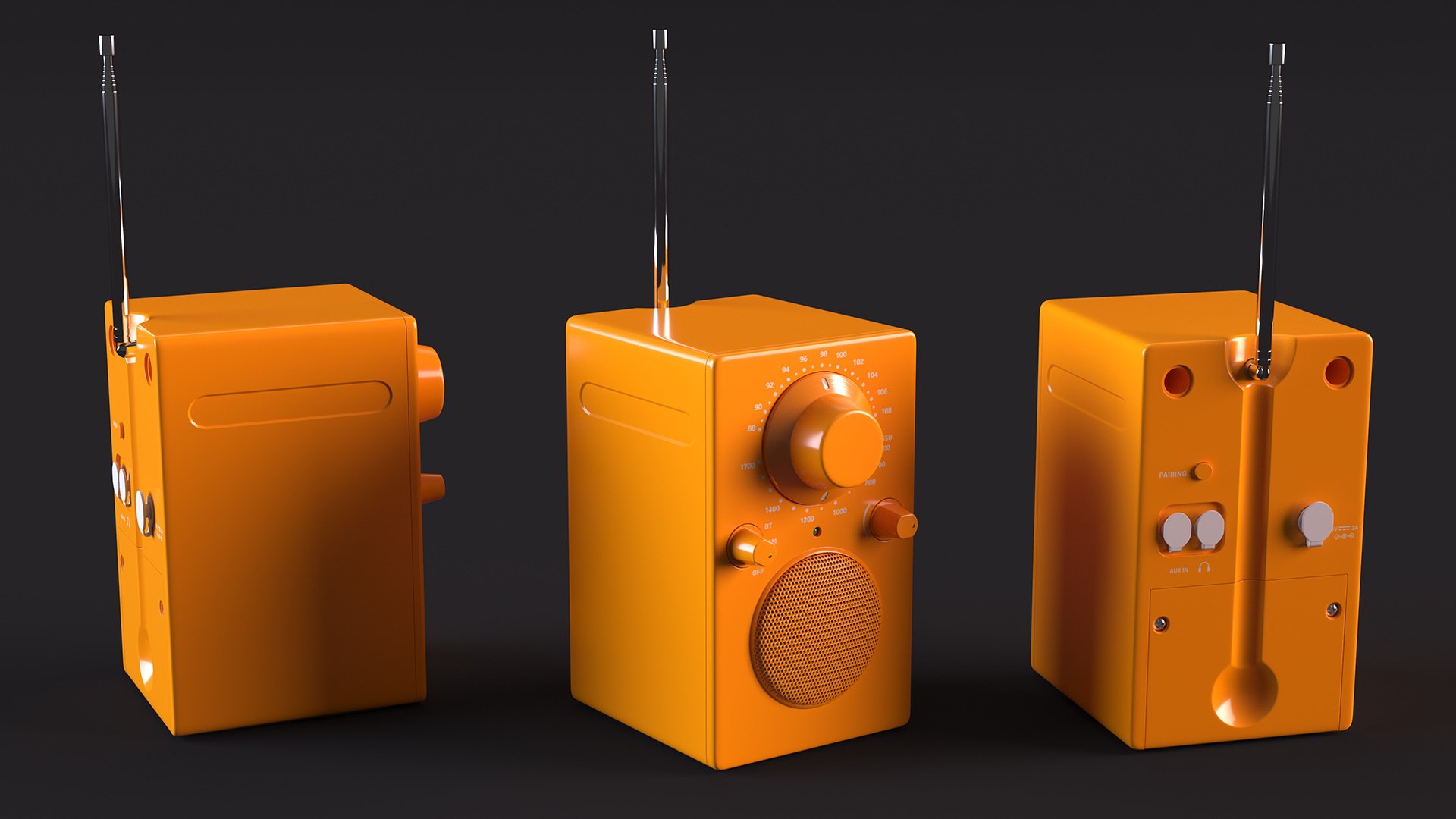 3D Wireless Bluetooth Radio Orange - TurboSquid 2065890