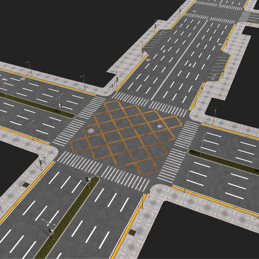 Road Pack Set 01LowPolyGameReady 3D - TurboSquid 2306436