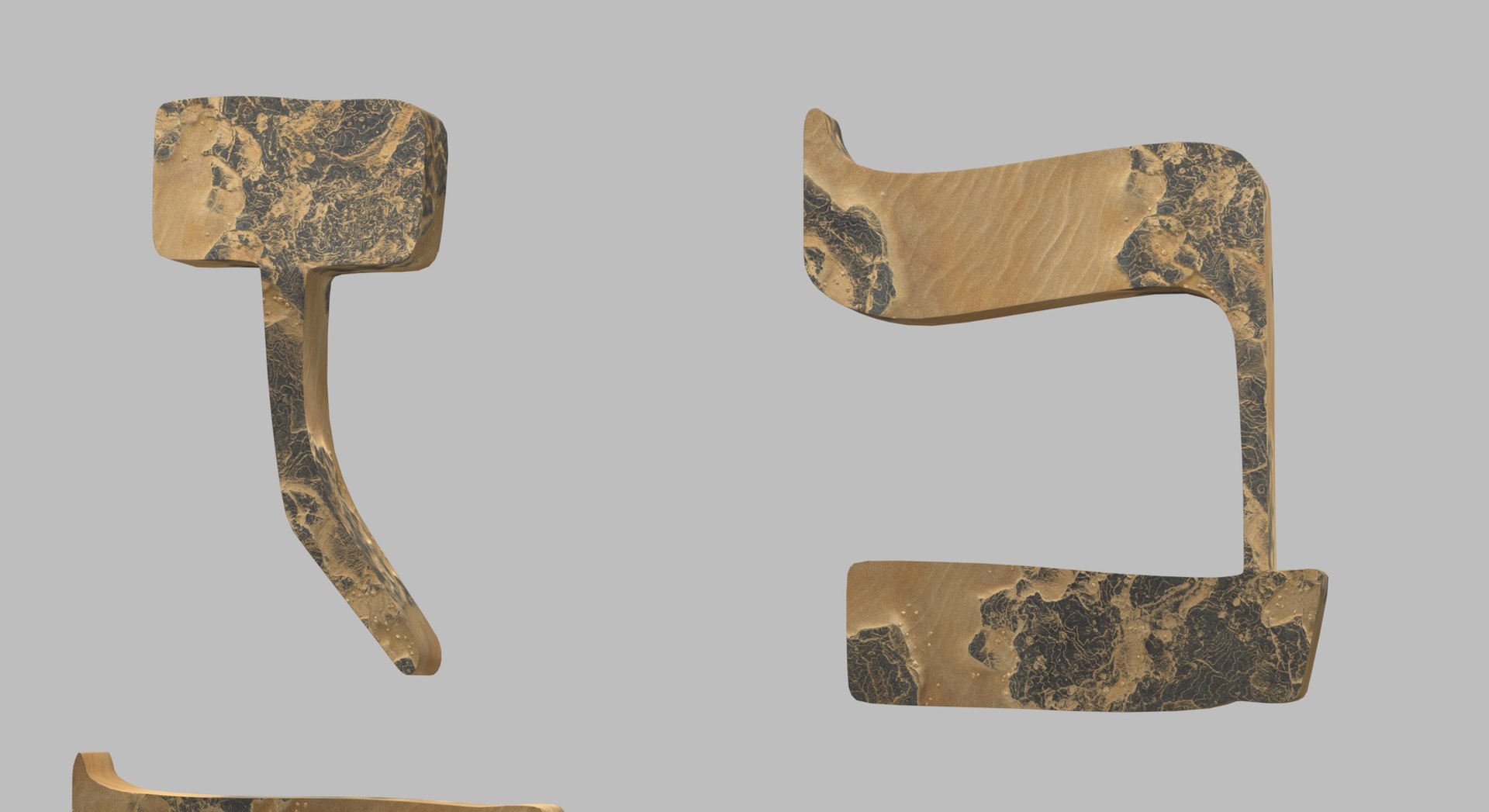 3D Hebrew Alphabet Sandstone Desert Model - TurboSquid 1936022