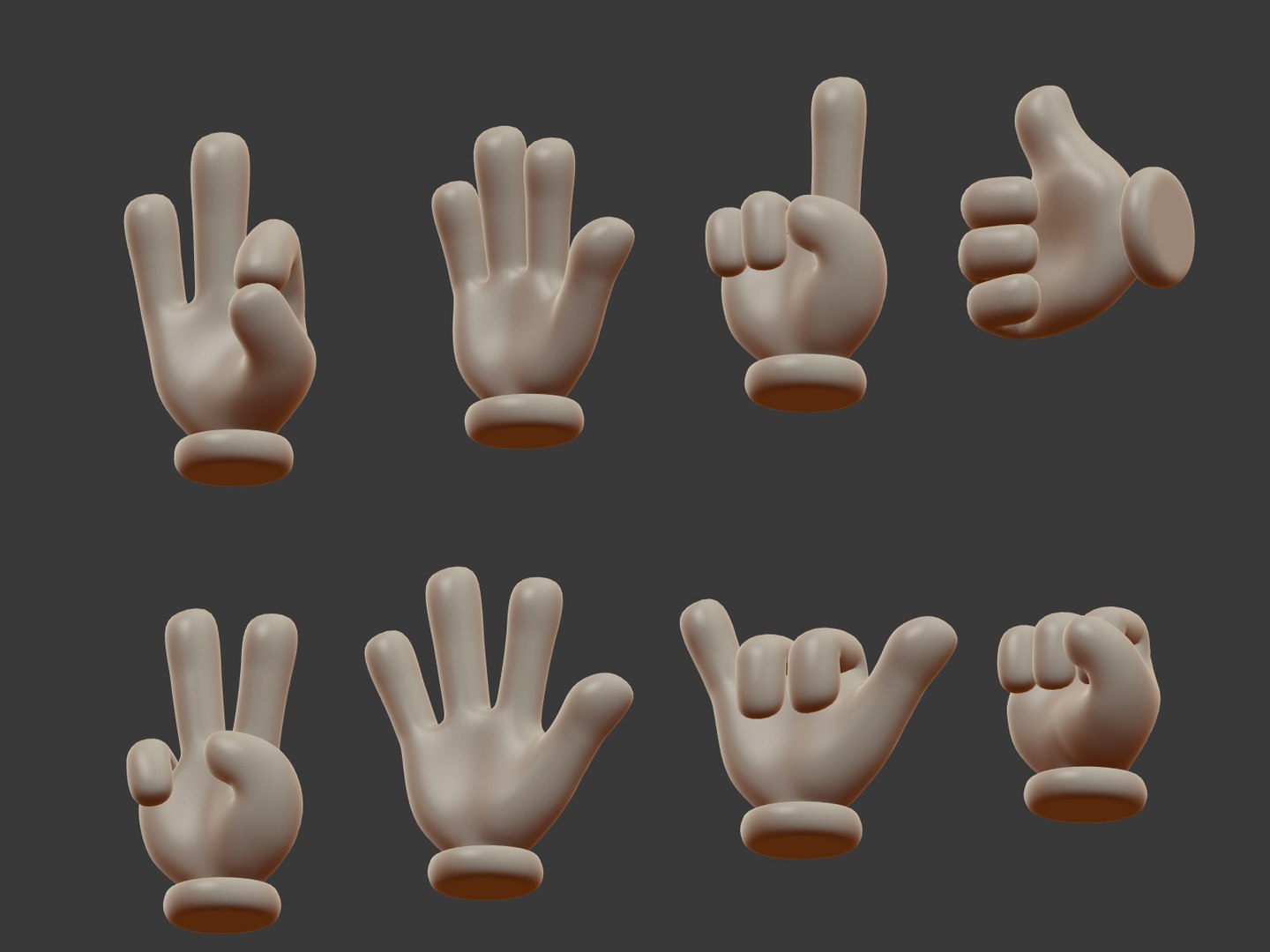 Cartoon hands 3D model - TurboSquid 1474610