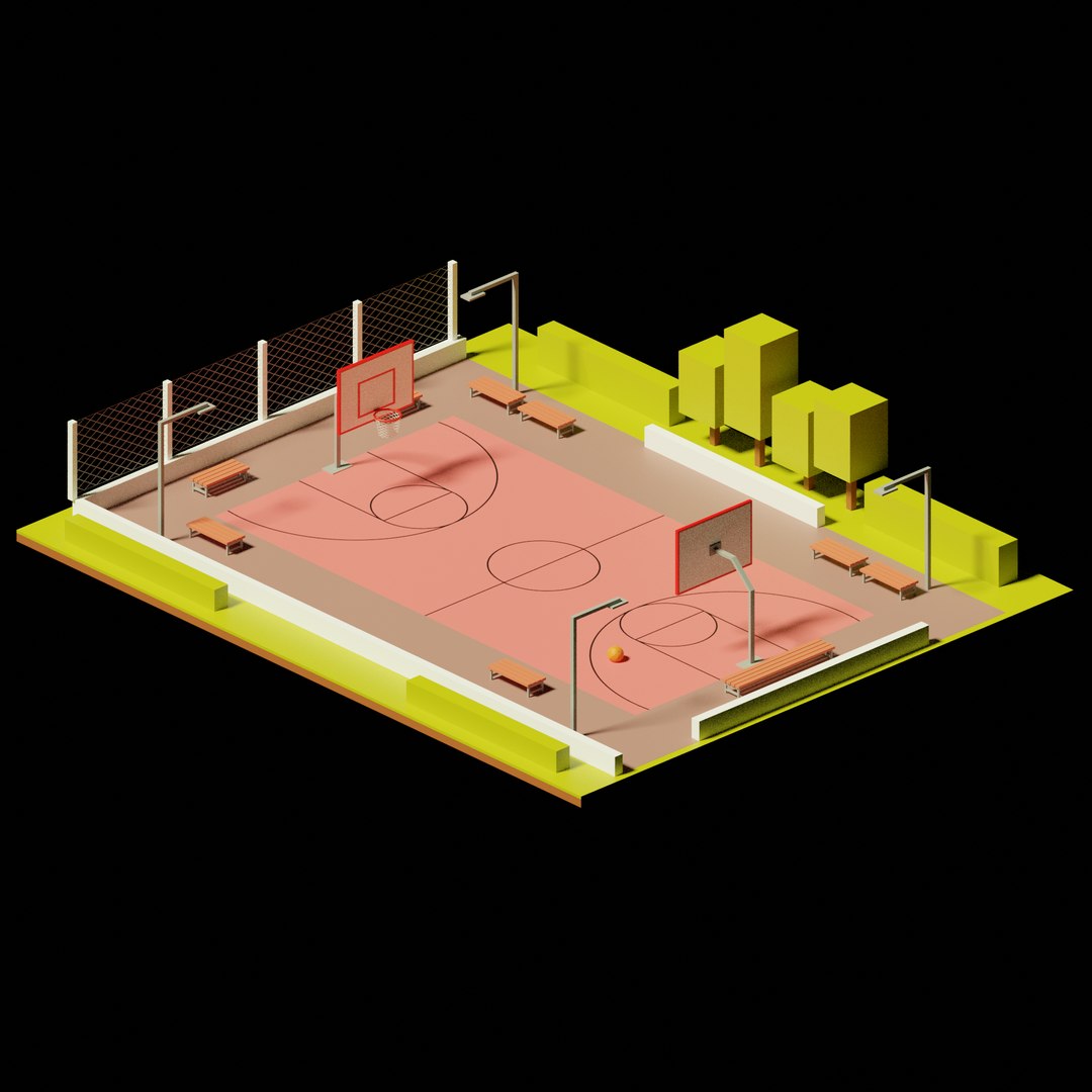 Low Poly Basketball Ground 3D Model - TurboSquid 2039671