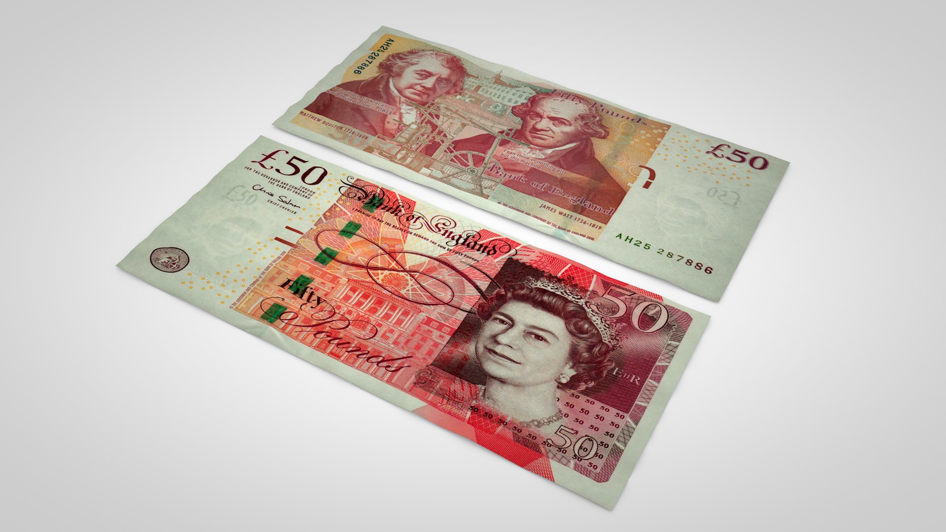 3D 50 Pounds Note - TurboSquid 1151306