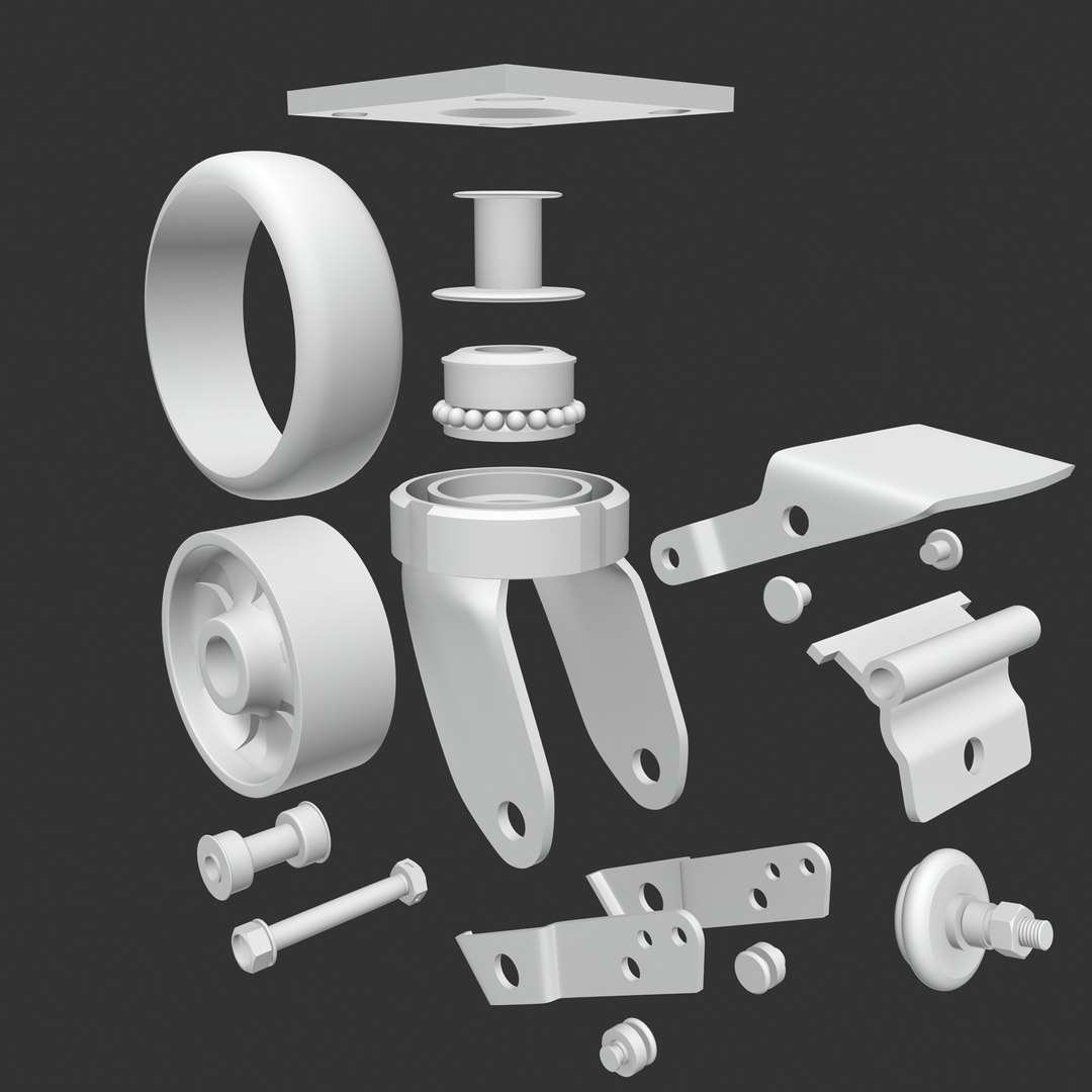 3d Model Of Caster Wheel