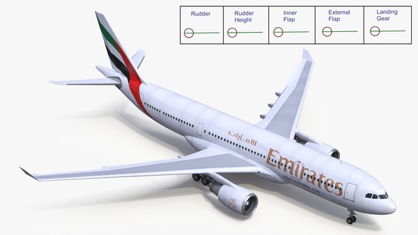 modelo 3d Avión comercial Airbus A330-200 de Emirates Airline con ...