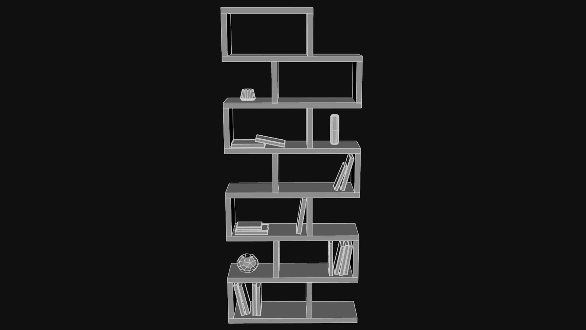 3D Geometric Bookshelf - TurboSquid 2175711