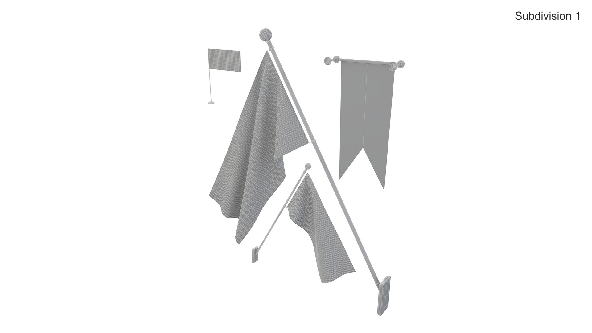3D Japan Flag Set Model - TurboSquid 2399153