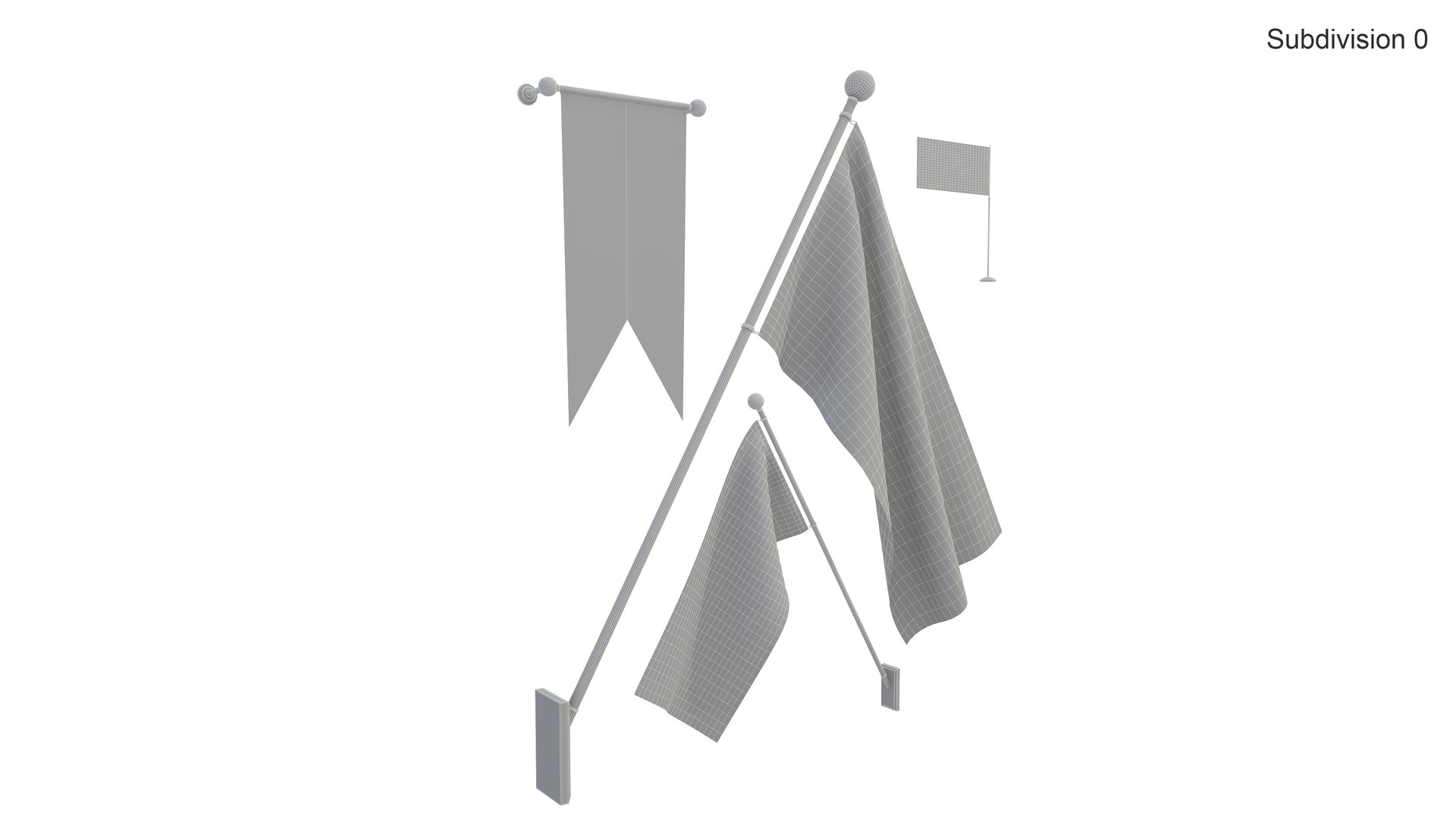 3D Japan Flag Set Model - TurboSquid 2399153