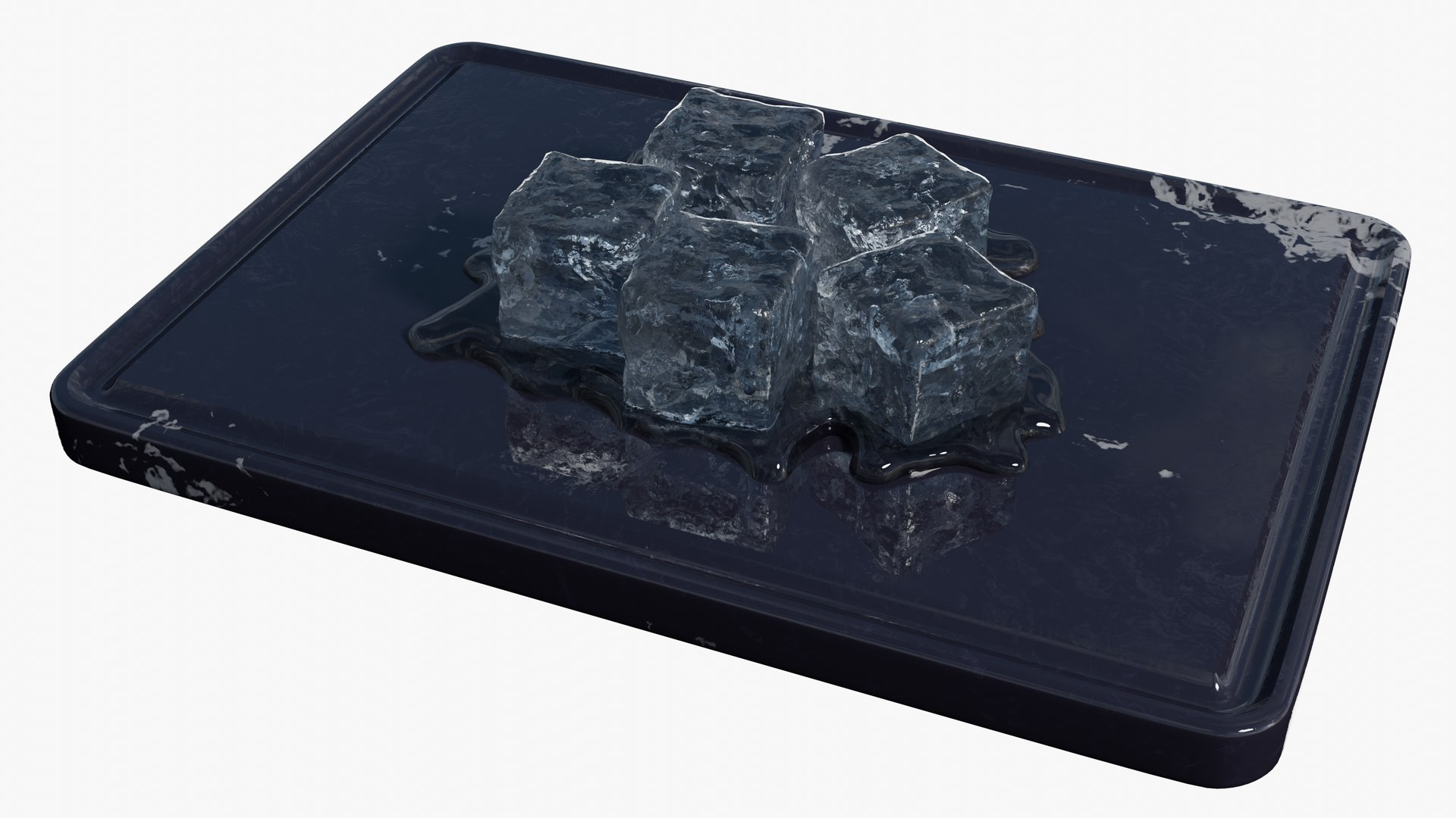 modelo 3d Icecube - Ice Cubes Served on Marble Tray - TurboSquid 2088238