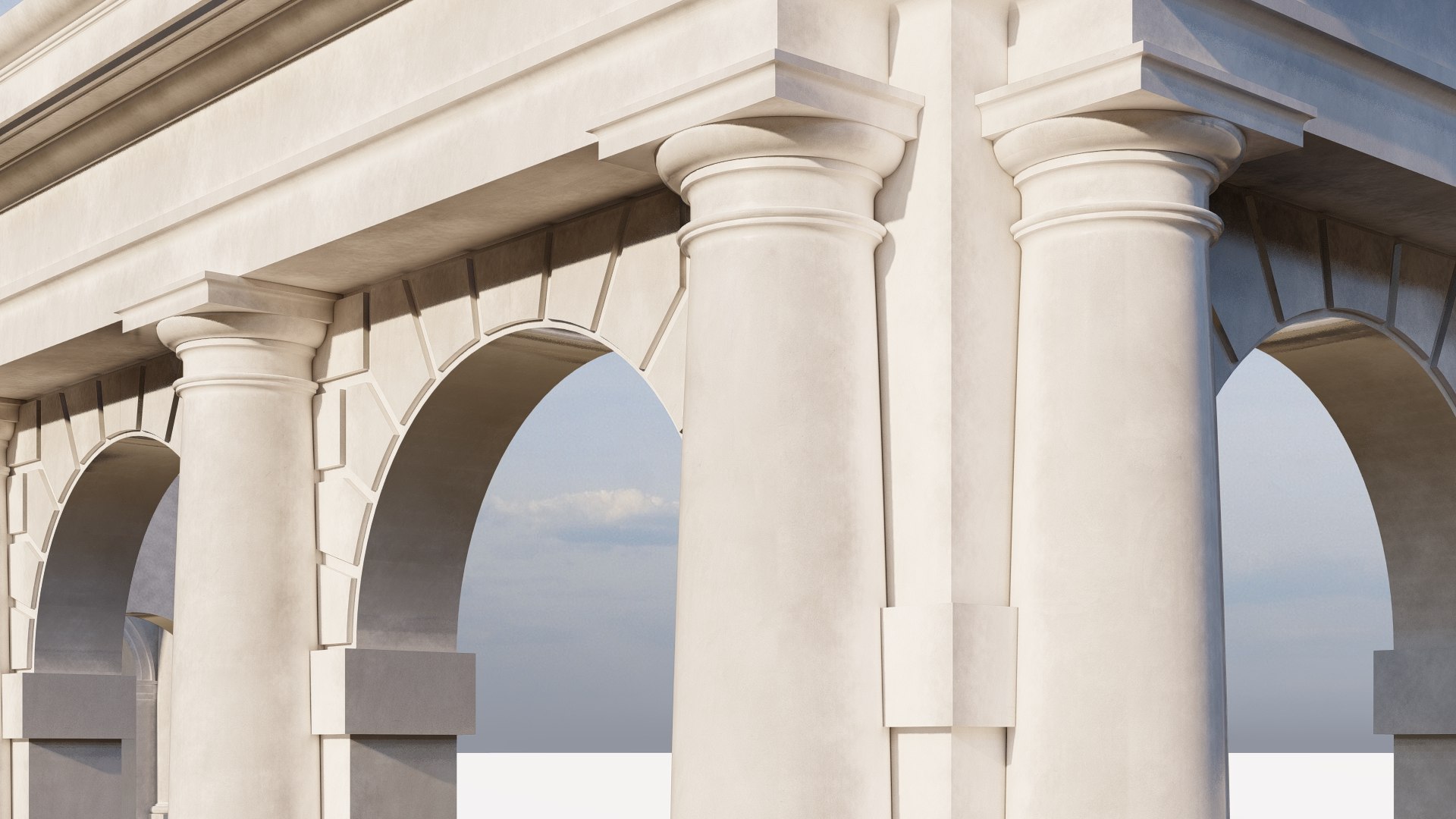 3D Arch Two Types Tuscan Order With Columns On Vignola - TurboSquid 1997985