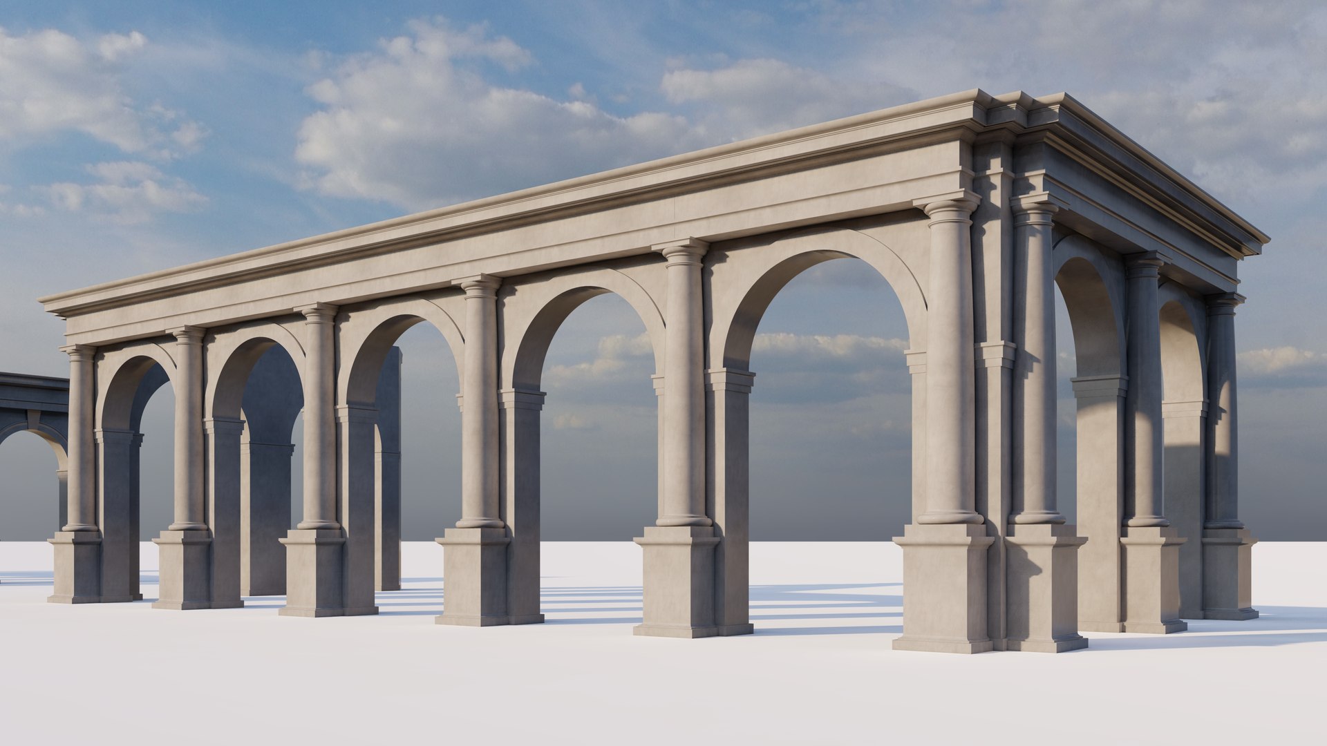 3D Arch Two Types Tuscan Order With Columns On Vignola - TurboSquid 1997985