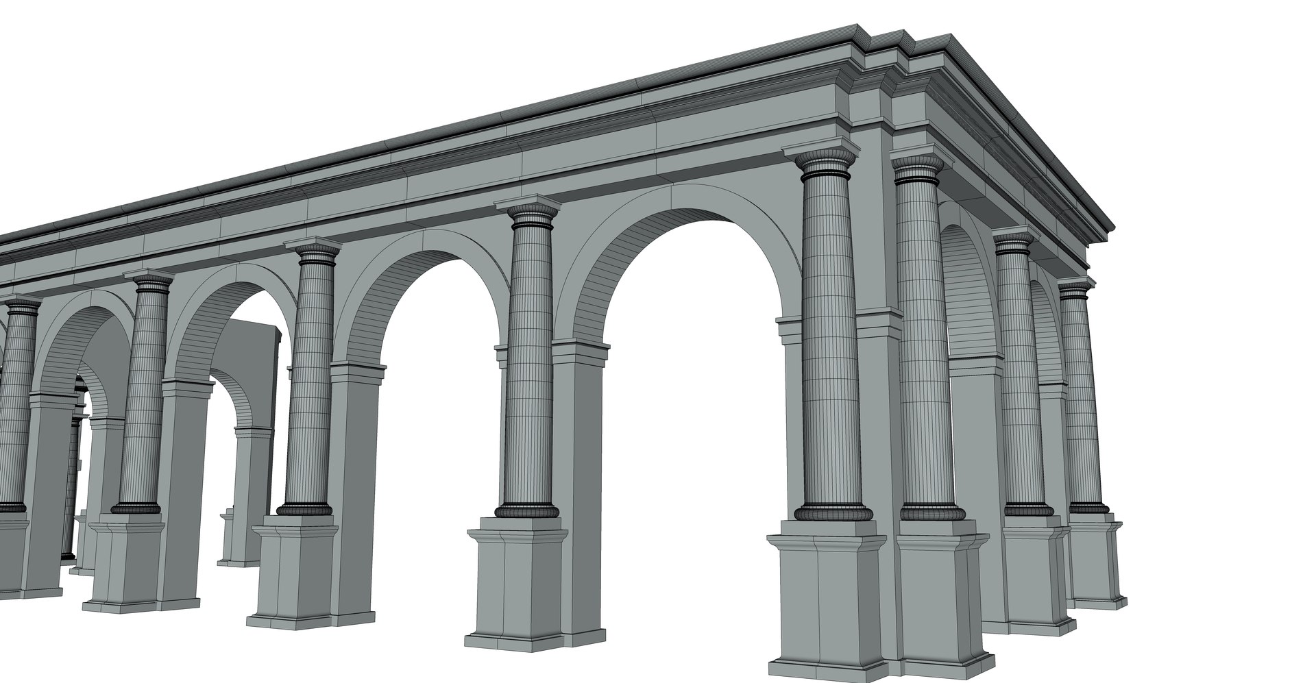 3D Arch Two Types Tuscan Order With Columns On Vignola - TurboSquid 1997985