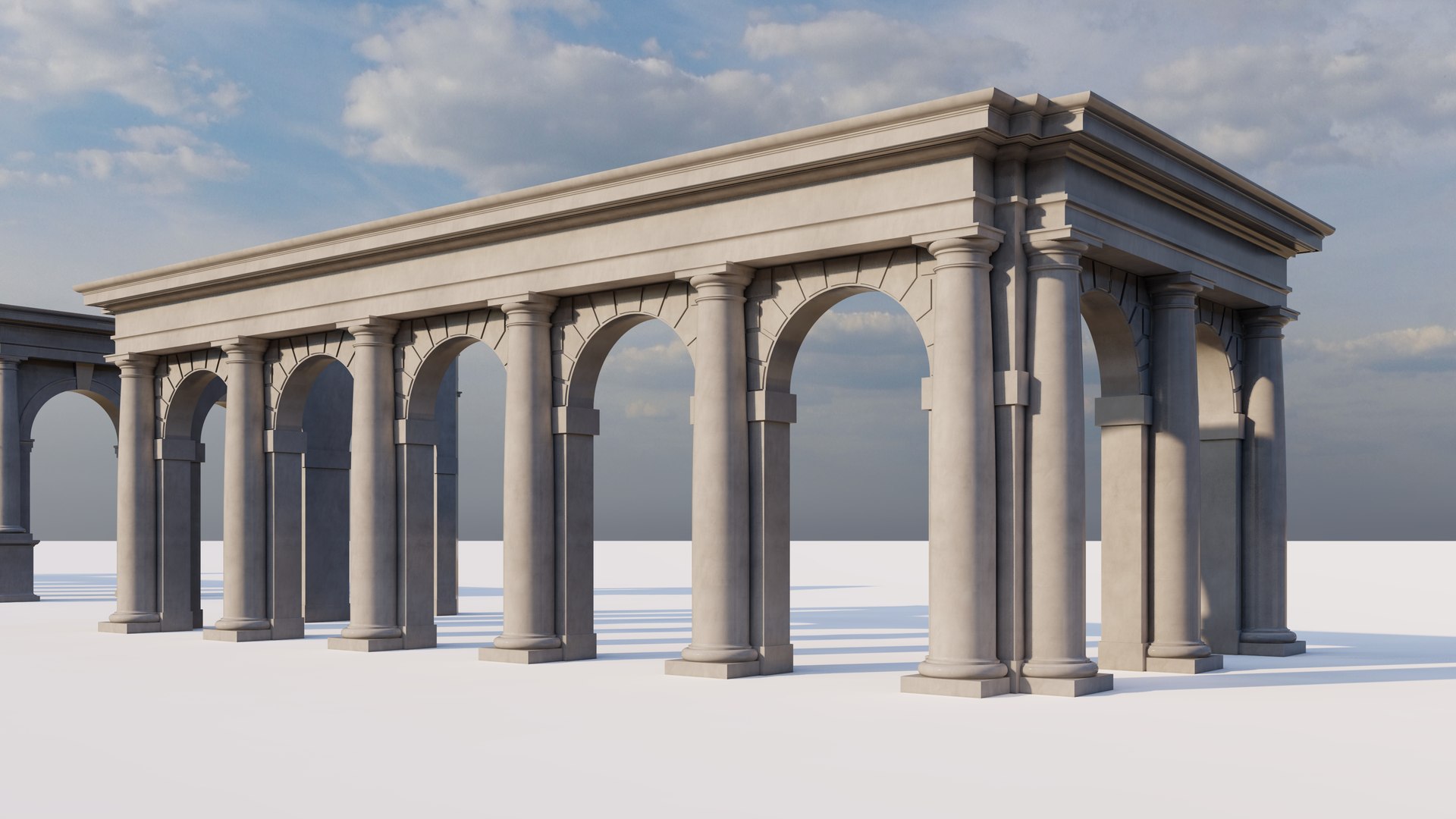 3D Arch Two Types Tuscan Order With Columns On Vignola - TurboSquid 1997985