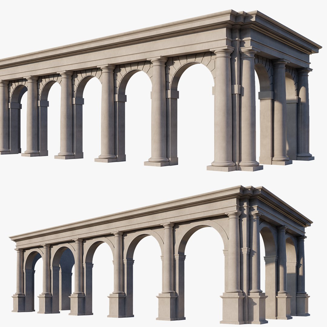 3D Arch two types Tuscan order with columns on Vignola - TurboSquid 1997985