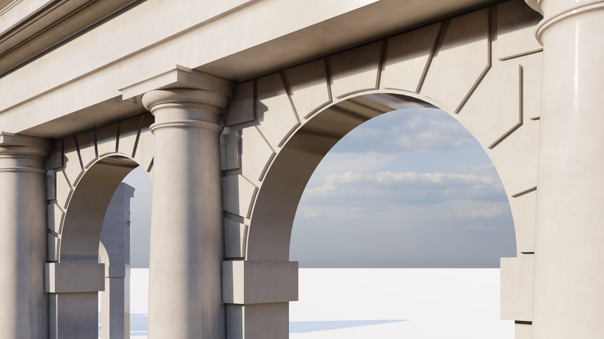 3D Arch Two Types Tuscan Order With Columns On Vignola - TurboSquid 1997985