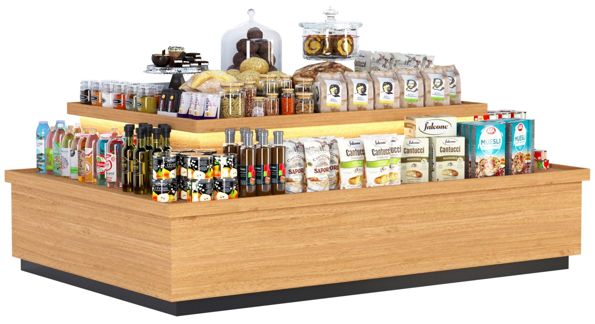 3D Model Grocery Showcase In A Supermarket - TurboSquid 1787086