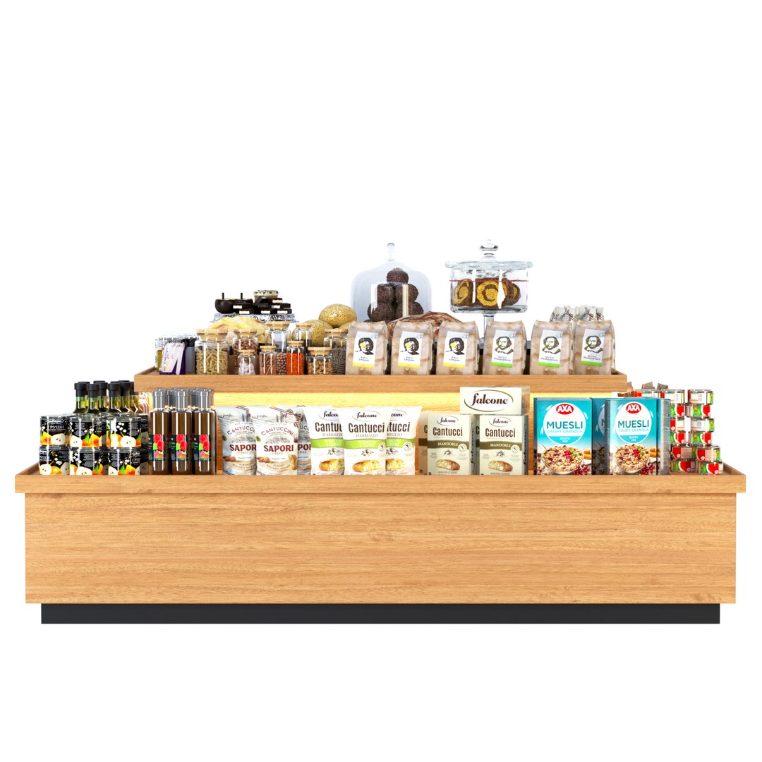 3D Model Grocery Showcase In A Supermarket - TurboSquid 1787086