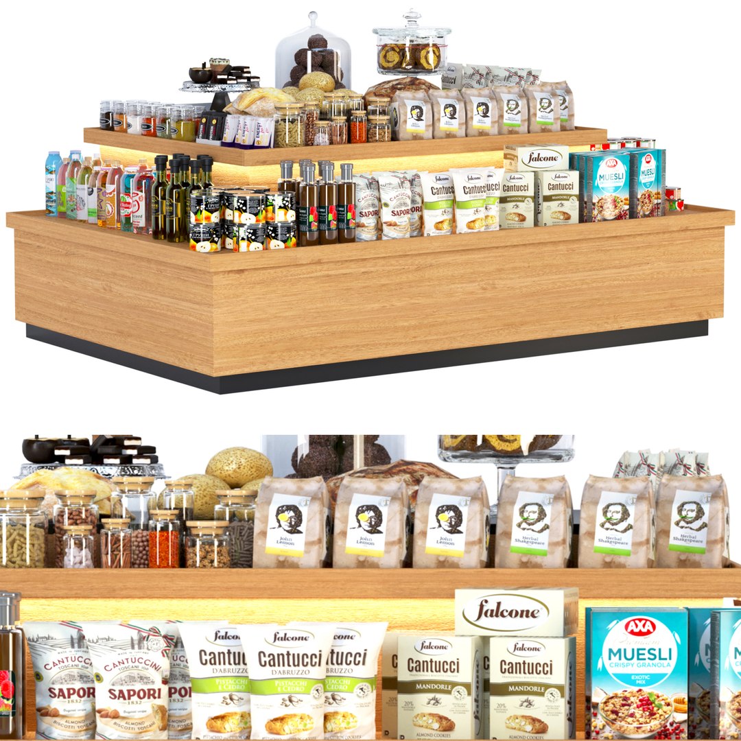 3D Model Grocery Showcase In A Supermarket - TurboSquid 1787086