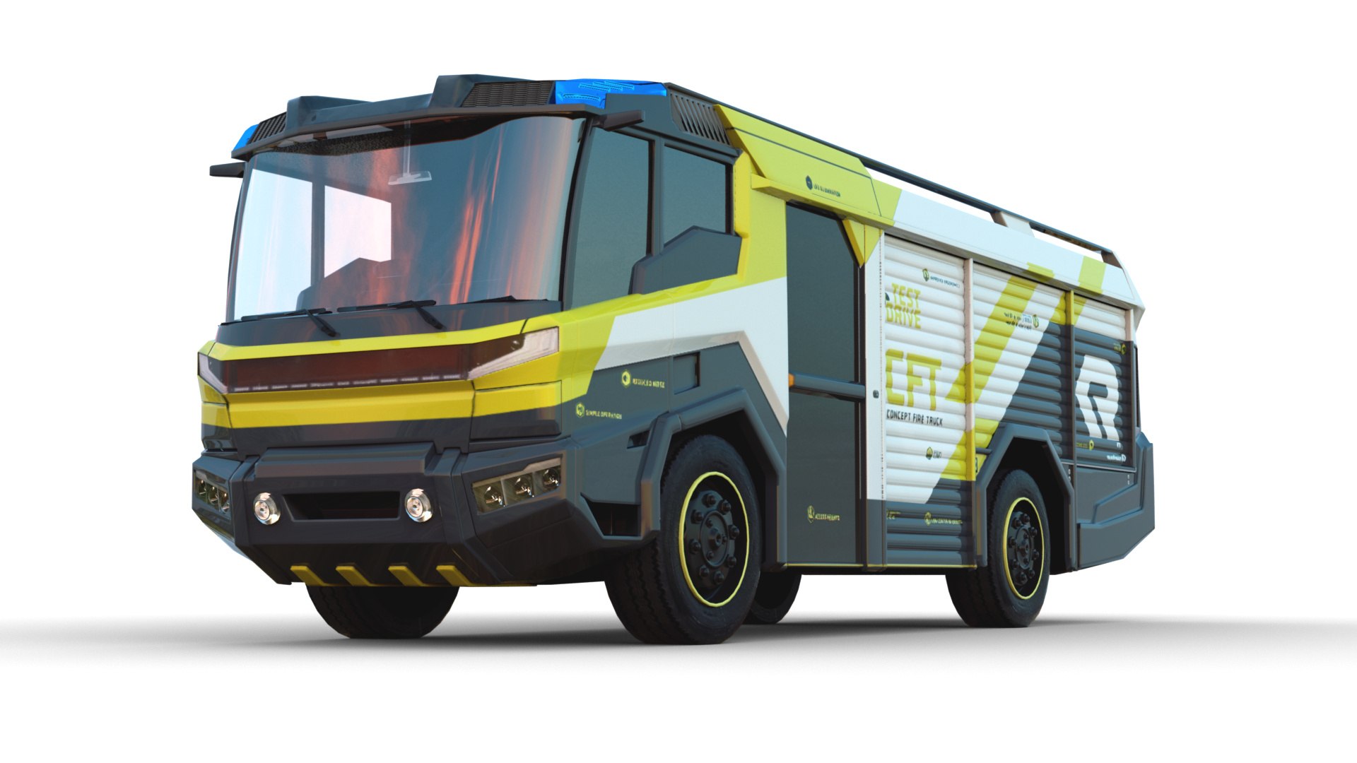 Elektryczny wóz strażacki Rosenbauer CFT Model 3D - TurboSquid 1836821