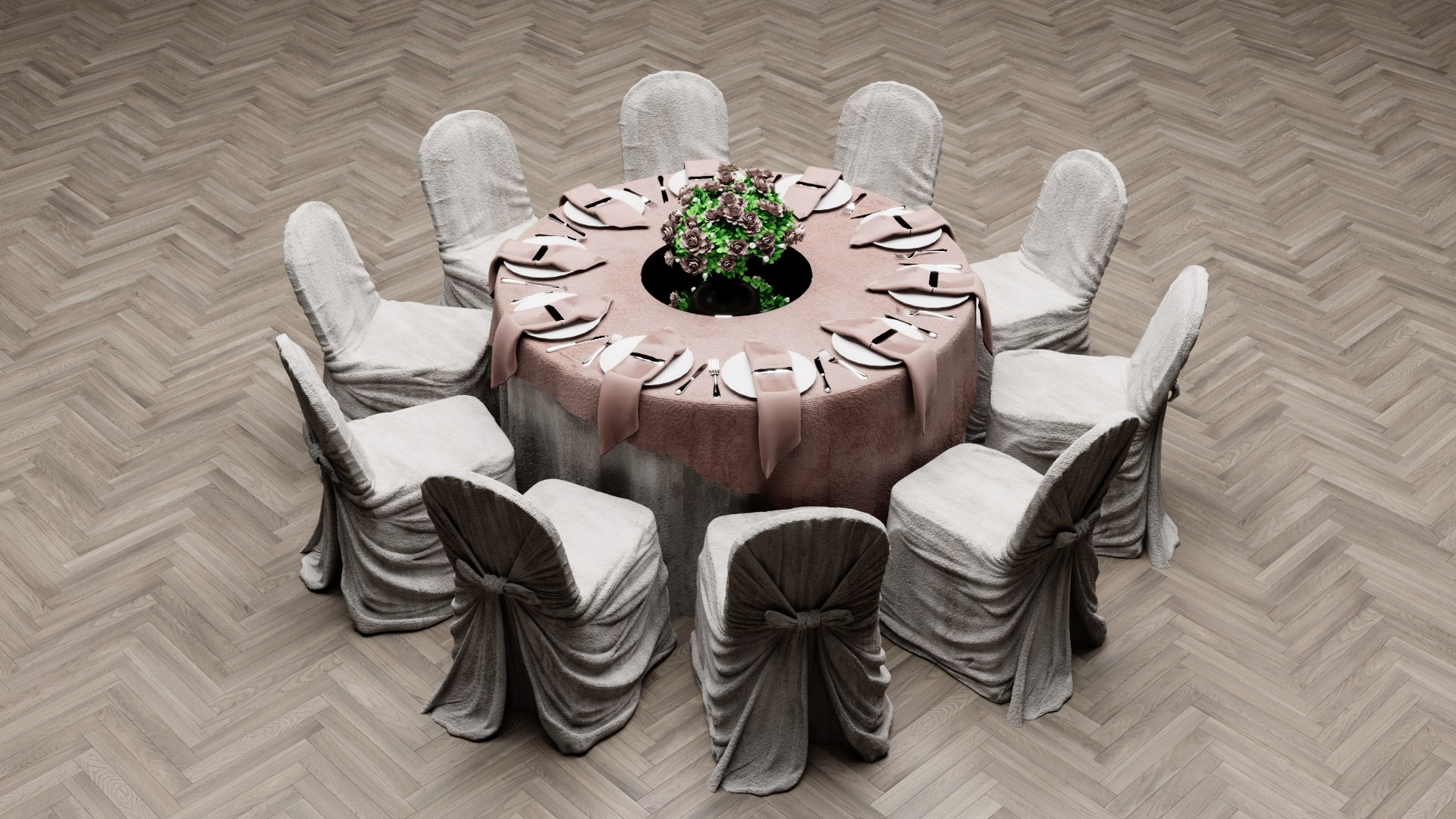 Detail Wedding Table 3D Model - TurboSquid 2376633